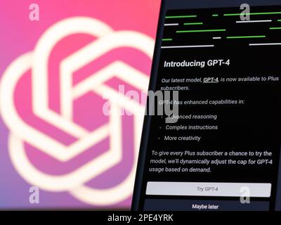 Galati, Romania - March 14, 2023: Unveiling GPT-4: OpenAI Announces the Launch of the ...