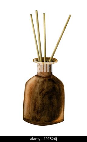 Air refresher aroma diffuser with essential oil. Hand drawn watercolor ...