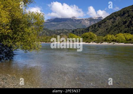 Enjoying a beautiful, crystal clear river in Futaleufú, Patagonia ...