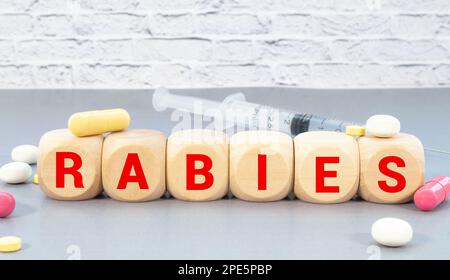 rabies disease. It was created from wooden cubes. Disease and ...