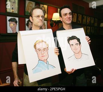 Actors of "Monty Python's Spamalot" David Hyde Pierce, left, and Hank ...