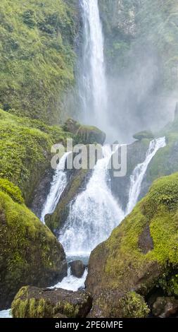 Citambur waterfall Cianjur in Indonesia. Famous tourist attractions and ...