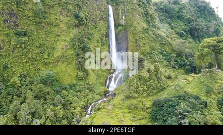 Citambur waterfall Cianjur in Indonesia. Famous tourist attractions and ...