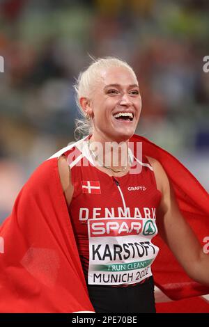 Ida KARSTOFT celebrating her Bronze Medallist in the 200m at the ...