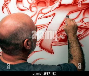 Artist Billy Streeter of New Haven, Conn., is seen at Dave Perewitz's ...