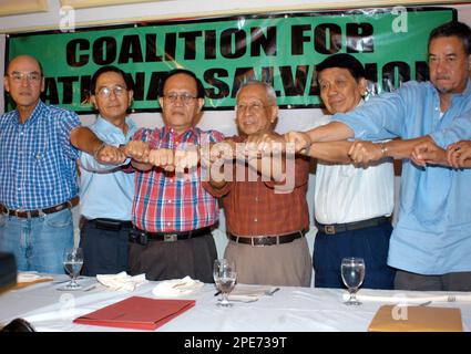 Opposition leaders headed by former Defense Secretary Fortunato Abat ...