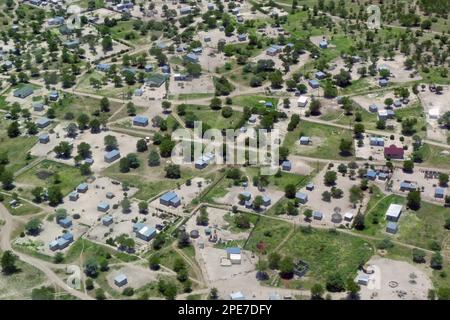 Aerial view, settlement, Maun, North-West District, Botswana Stock ...