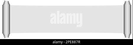 Realistic scroll in white color on white background. Paper blank scroll ...