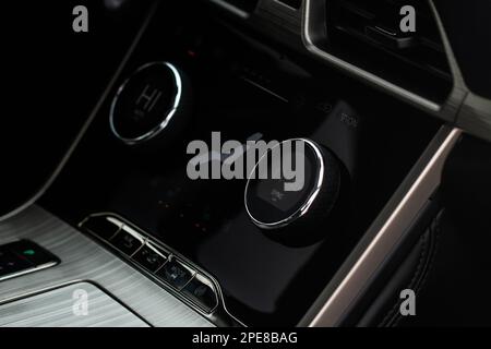 Modern car passenger’s temperature control. Car air conditioning system ...