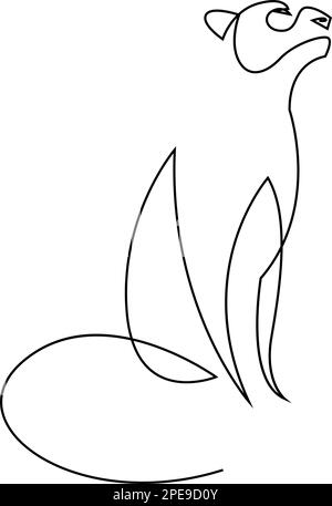 Minimalist lioness line art logo. Vector illustration Stock Vector ...