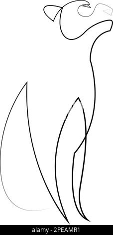 Minimalist lioness line art logo. Vector illustration Stock Vector ...