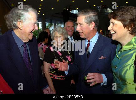 The Prince of Wales chats to (left-right) supermodel Sophie Dahl ...