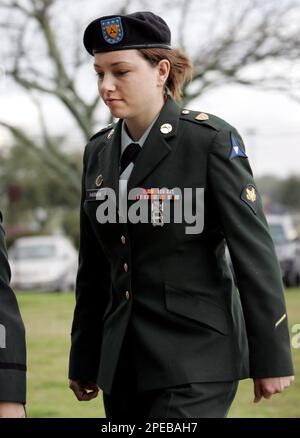 Army Spc. Sabrina Harman arrives for a pretrial hearing at Fort Hood ...