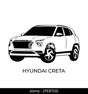 Vector silhouettes, icons of Hyundai brand cars Stock Vector Image ...