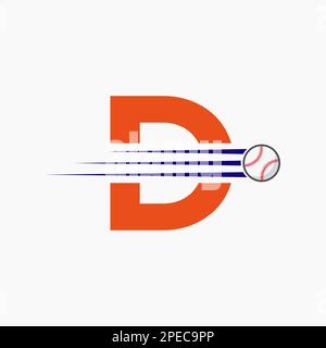 Initial Letter R Baseball Logo With Moving Baseball Icon Stock Vector ...