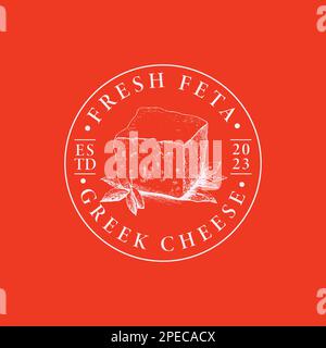 Premium Local Feta cheese Food Label Template. Abstract Vector ...