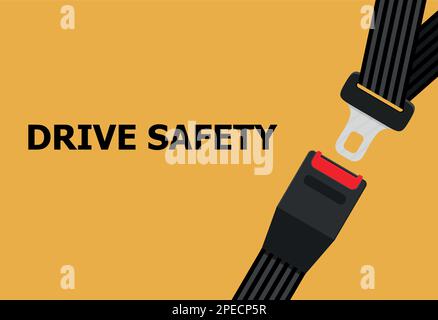 Traffic safety poster for drivers with realistic passenger seat belt ...