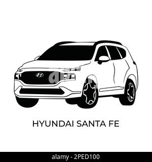 Vector silhouettes, icons of Hyundai brand cars Stock Vector Image ...