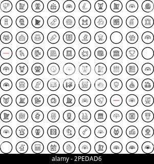 100 adeptness icons set. Outline illustration of 100 adeptness icons ...