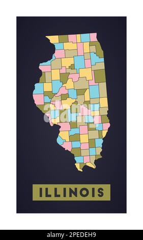 Illinois state map. US state map. Illinois outline symbol. Vector ...