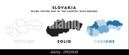 Slovakia road and highway map. Vector illustration Stock Vector Image ...