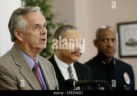 LAPD Deputy Chief Earl Paysinger Press conference at the Staples Center ...