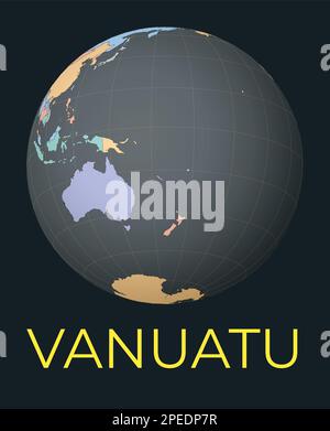 Location of Vanuatu on the world map, marked with Vanuatu flag pin ...