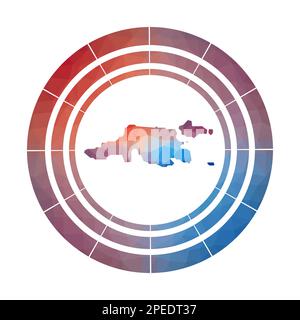 Jost Van Dyke logo. Badge of the island. Layered circular sign around ...