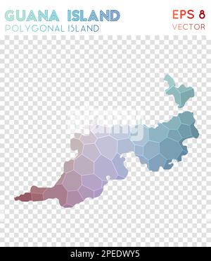 Map of Guana Island. Low poly illustration of the island. Purple ...
