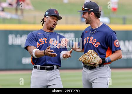 Houston Astros catcher Cesar Salazar baseball practice in Houston ...