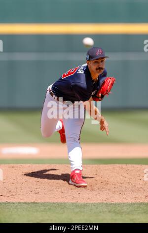 Atlanta Braves starting pitcher Spencer Strider delivers to a Phillies ...