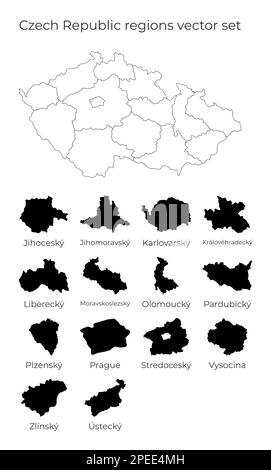 Europe map with shapes of regions. Blank vector map of the continent ...