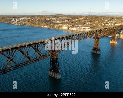 Aerial photo of a walkway bridge near Poughkeepsie NY over the Hudson ...