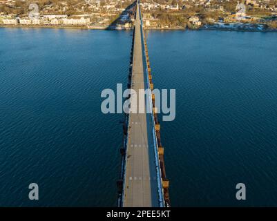 Aerial photo of a walkway bridge near Poughkeepsie NY over the Hudson ...
