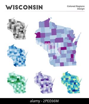 Wisconsin map. Borders of Wisconsin for your infographic. Vector us ...