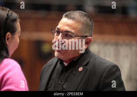 Phoenix, Arizona, USA. 15th Mar, 2023. Arizona State Representative Cesar Aguilar and Patty ...