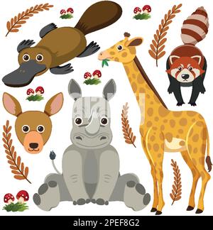 Mix set of red panda illustration Stock Vector Image & Art - Alamy