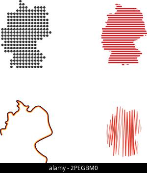 Map of Germany line and glyph icon, country and geography, germany map ...