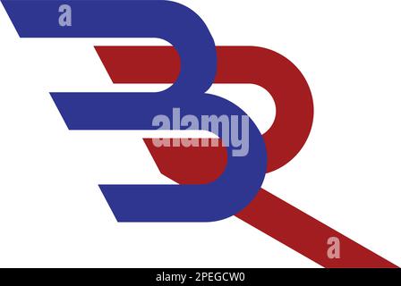 BR Letter Logo Design Vector Template. Alphabet Initial Letter BR Logo Design With Glossy ...