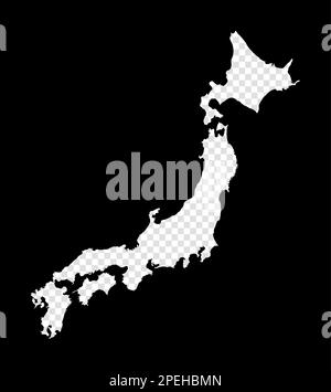 Japan vector map outline, line, linear. Japan black map on white ...