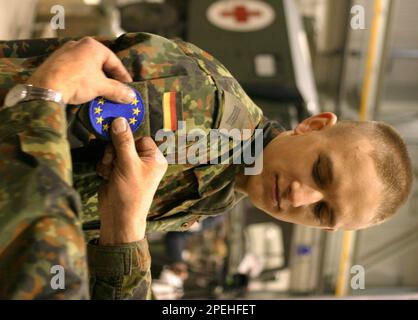 German Army private Tulenkow, member of peacekeeping forces in Bosnia ...