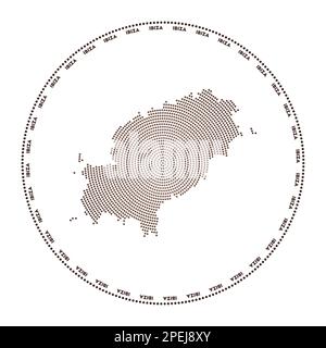 Ibiza map. Map of Ibiza in dotted style. Borders of the island filled ...