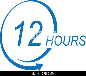 sign of 12 clock arrow hours logo vector icon illustration design Stock ...