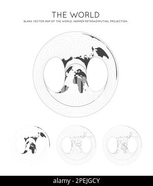 Map of The World. Hammer projection. Globe with latitude and longitude ...