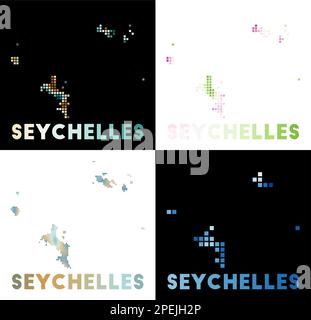 Seychelles map. Map of Seychelles in dotted style. Borders of the ...