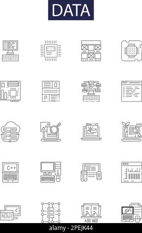 Data-driven management line icons collection. Insights, Analytics ...