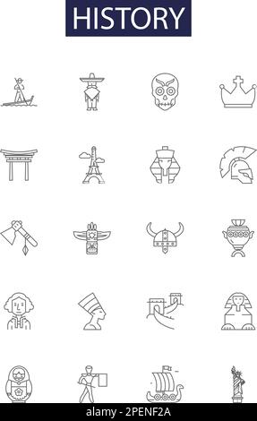 Legacy line icons, signs set, vector. Legacy outline concept ...