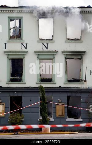 The scene after a fire in Midhurst, West Sussex which includes a 400 ...