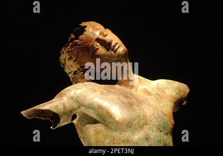 The bronze statue of the dancing satyr in the Dancing Satyr Museum of ...