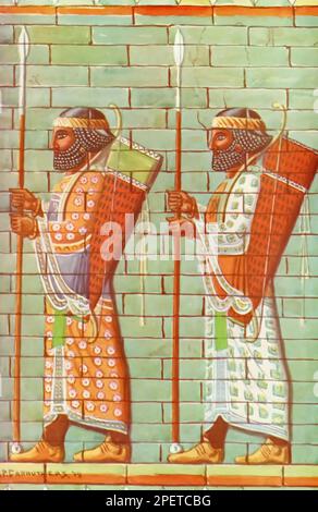 Persian frieze from the Palace of Darius the Great in Susa Stock Photo ...